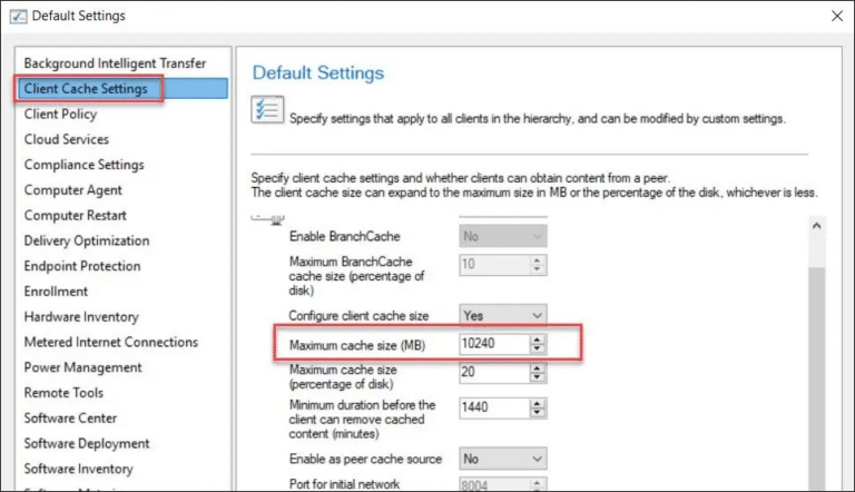 How To Increase SCCM Client Cache Size